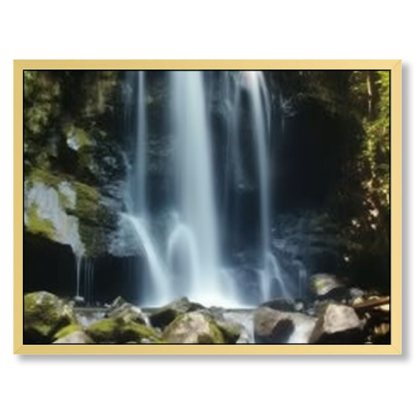 Waterfall and Stream in The Tropical Forest Scenery Wall Decor Art ...