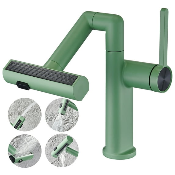 Waterfall bathroom sink faucet, 1080° swivel, modern single lever basin ...