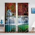 Waterfall with Nature Landscape Theme Forest River Sheer Curtains for ...