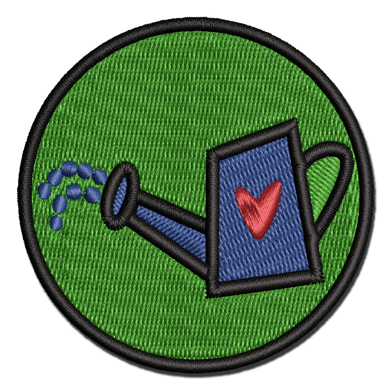 Watering Can Heart Gardening Plants Applique Multi-Color Embroidered ...