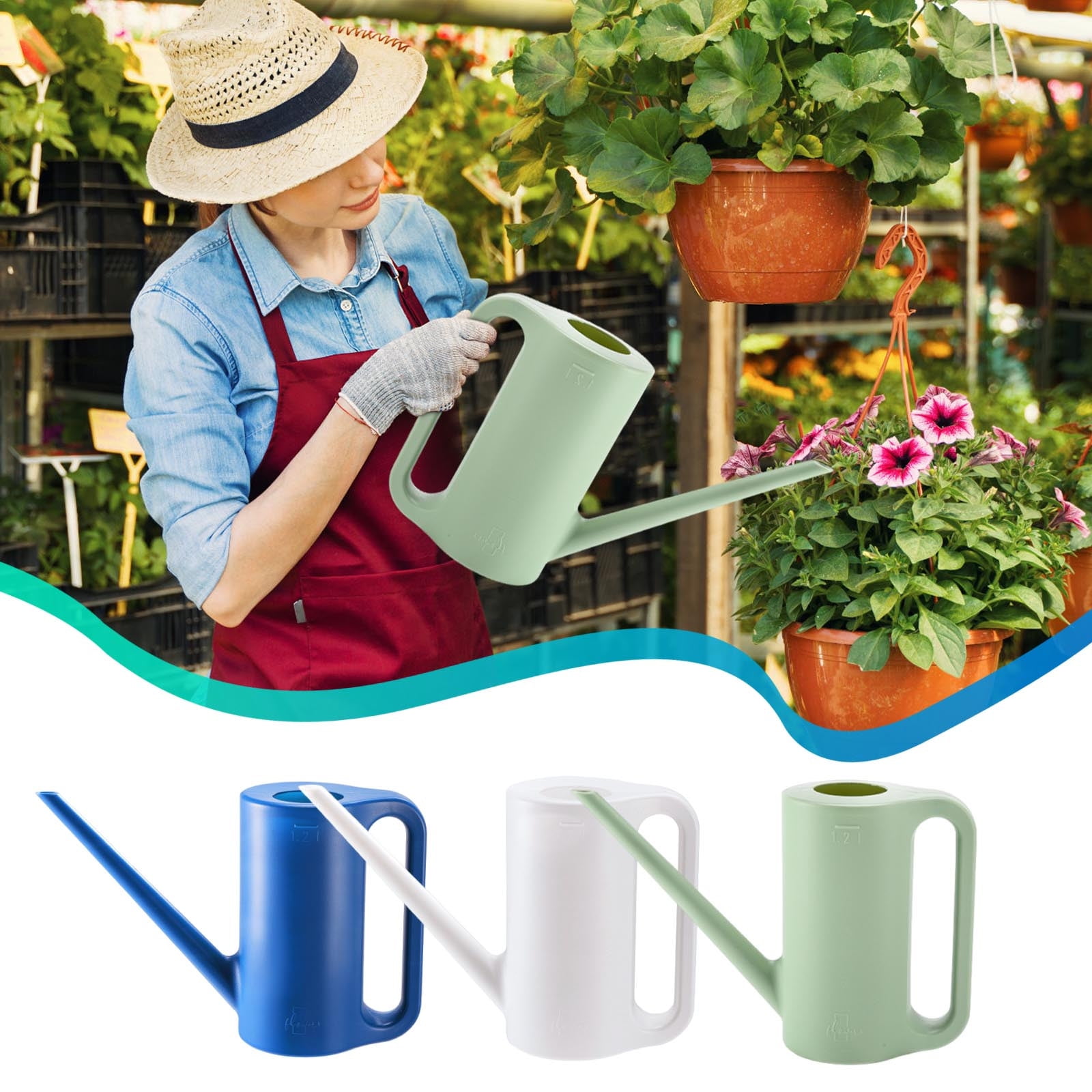 Watering Can with Long Spout 1.2L,Watering Can for Outdoor & Indoor ...