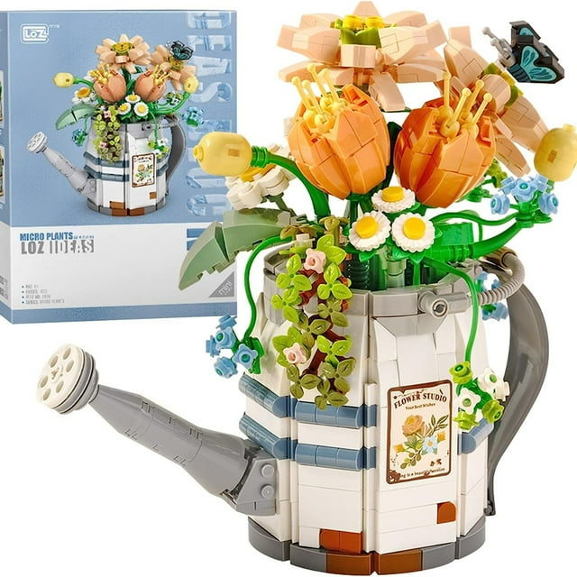 Watering Pot Bonsai Plant Model Building Blocks Set,Simulation Flower ...