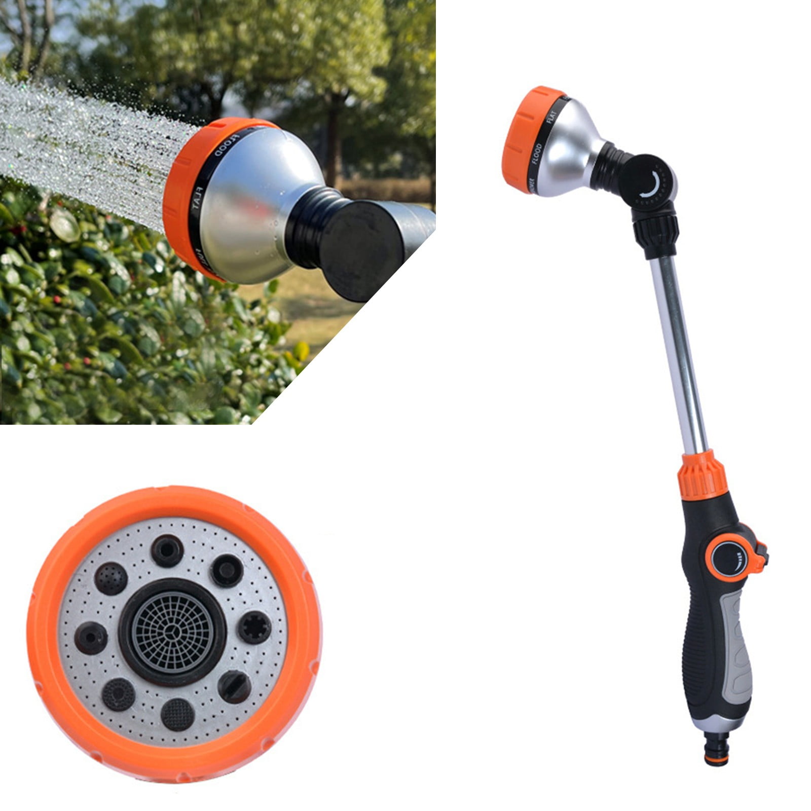Alloy Garden Watering Wand, 19-inch Hose Sprayer with 8 Spray Patterns ...
