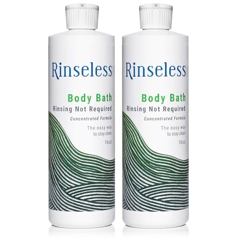 Waterless Body Bath Wash 16 Oz (Pack of 2) | No Water Rinse Needed ...