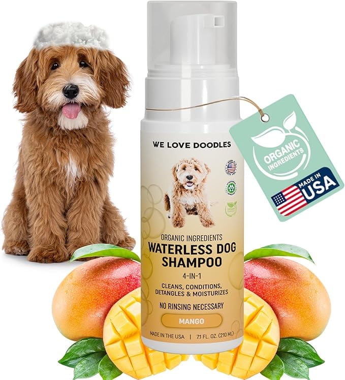 Waterless Dog Shampoo - Cleans & Moisturizes Coat, No Rinse Dog Shampoo ...