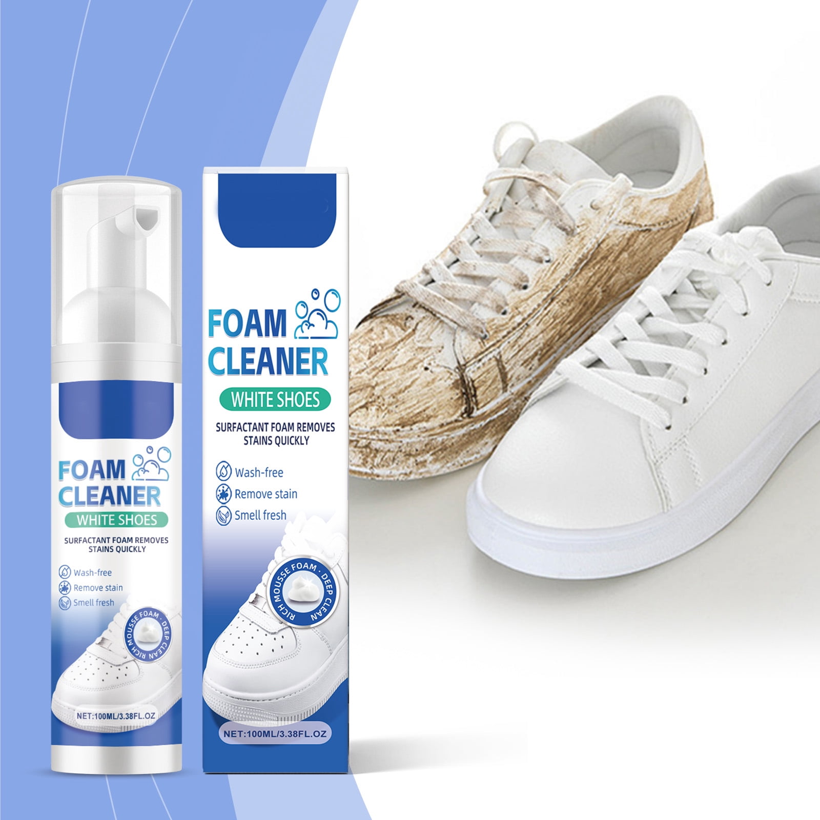 Waterless Shoe Foam Cleaner & Whitening Agent 100Ml, Furniture Wax ...