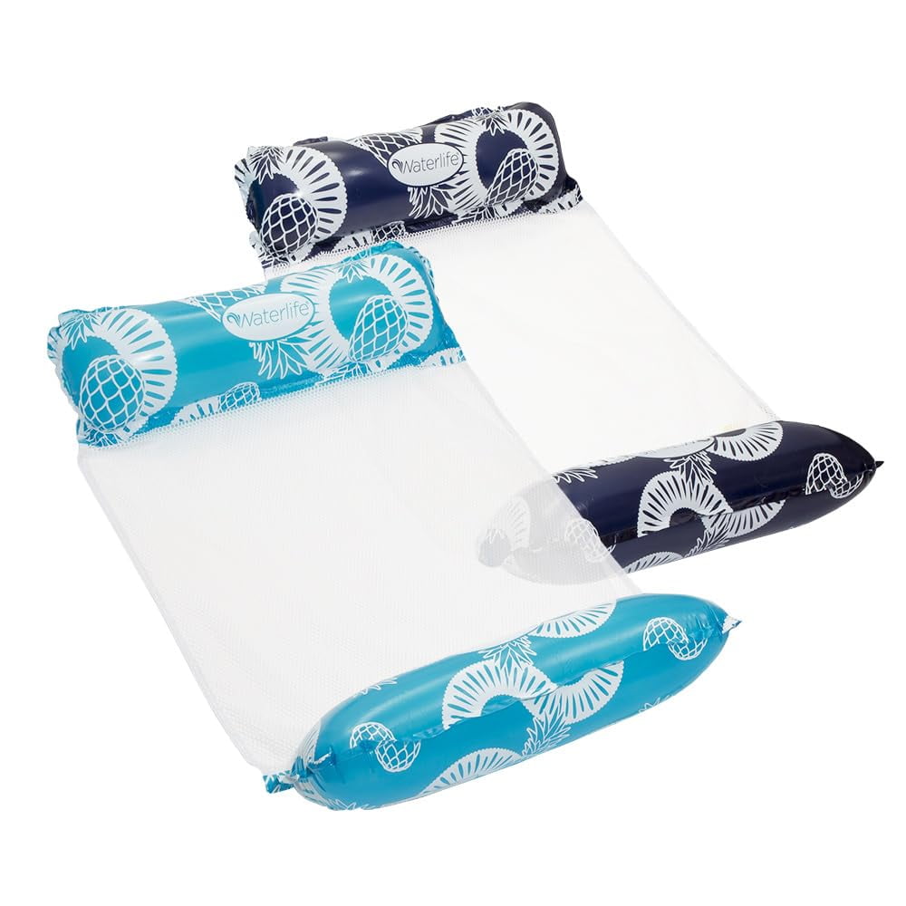 Waterlife 4-in-1 Pool Hammock 2-Pack, Inflatable Pool Chair Float ...