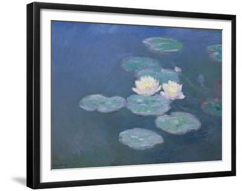 Waterlilies, Evening, Botanical Framed Art Print Wall Art by Claude ...