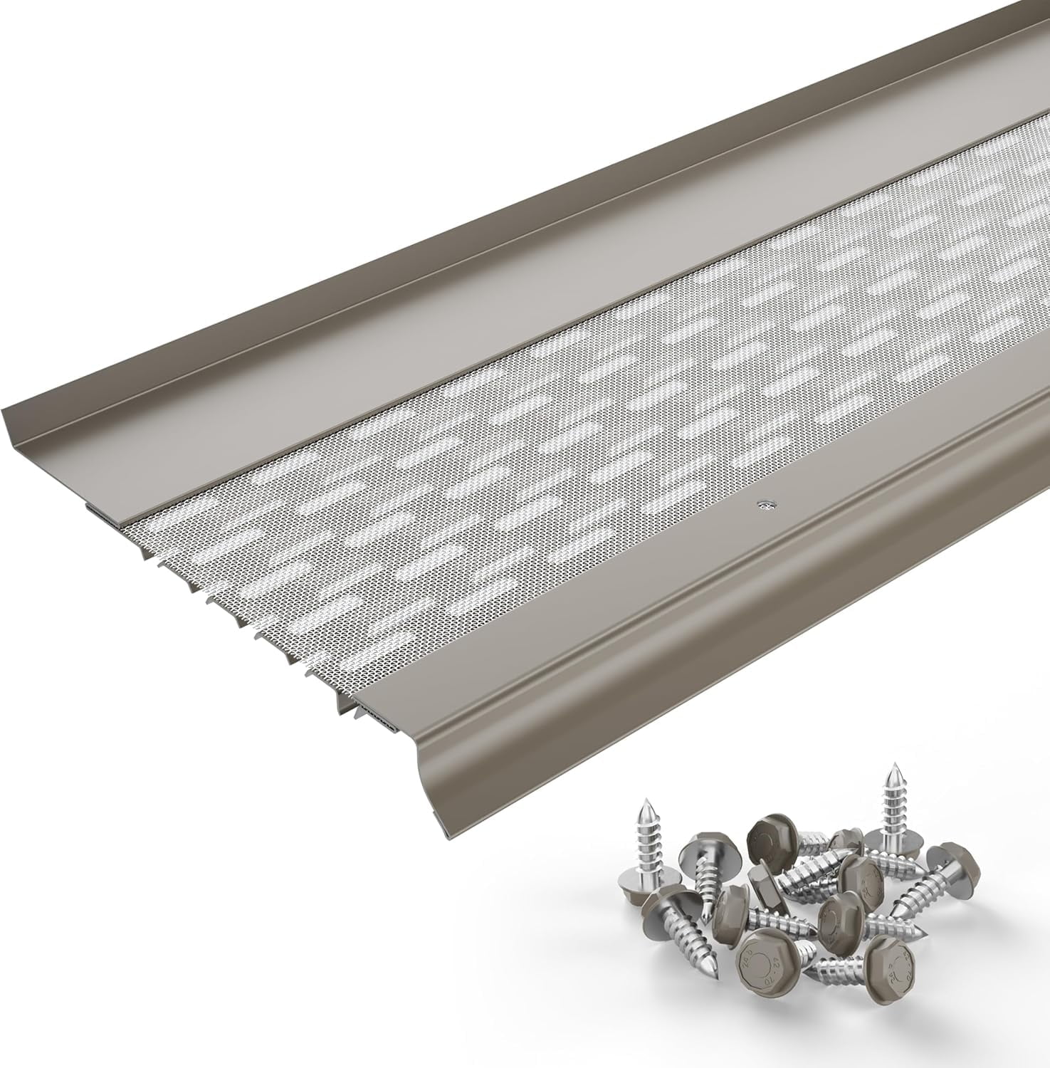 Waterlock Micromesh 6 inch Gutter Guards, 100 Feet Clay, Stainless ...