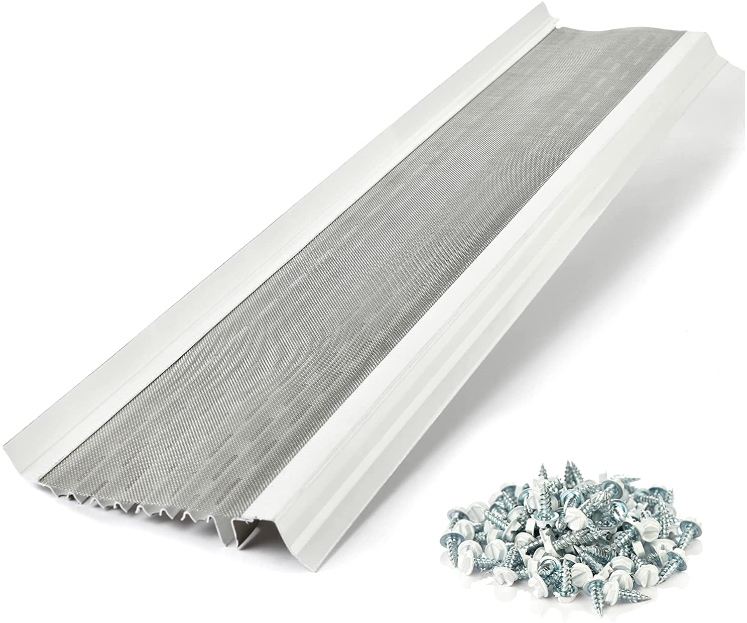 Waterlock 6 inch Micromesh Gutter Guards, 100 Feet, High-Gloss White ...