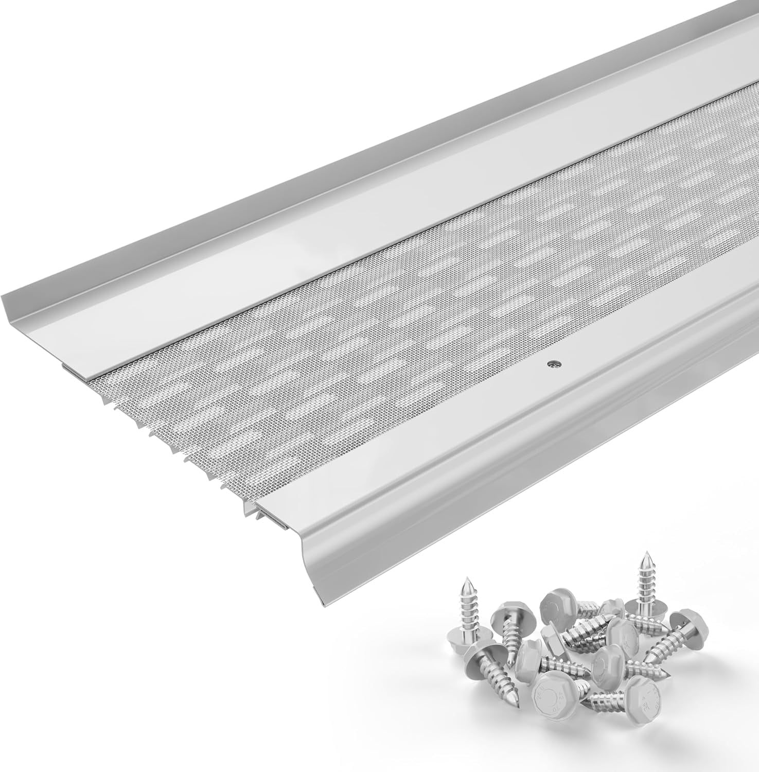 Waterlock 6 inch Micromesh Gutter Guards, 100 Feet, High-Gloss White ...