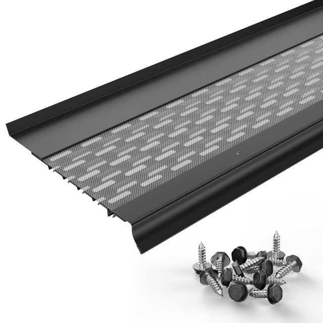 Waterlock Micromesh 6 inch Gutter Guards Leaf Protection, 35 Feet Black ...