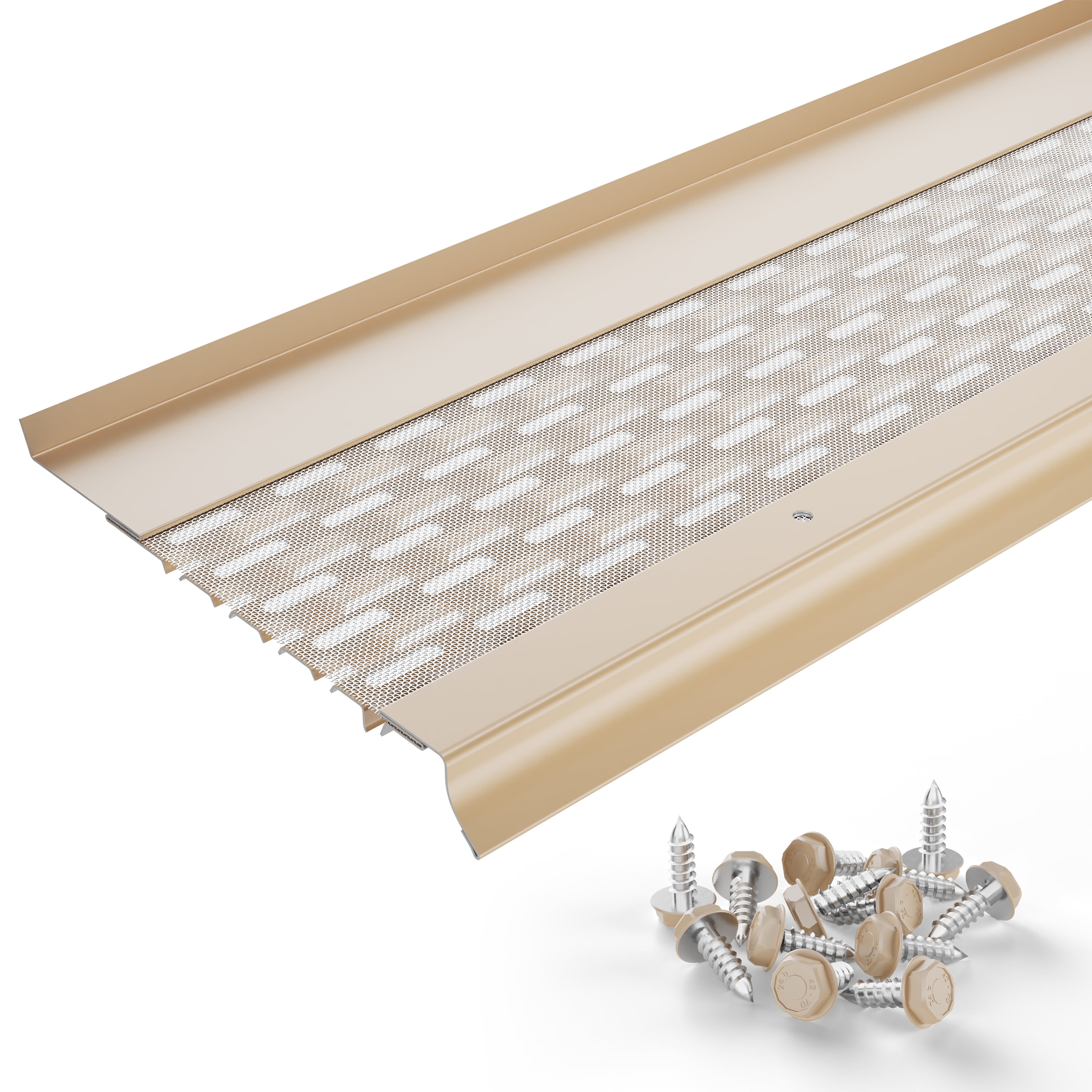 Waterlock Micromesh 6 inch Gutter Guards Leaf Protection, 35 Feet Cream ...