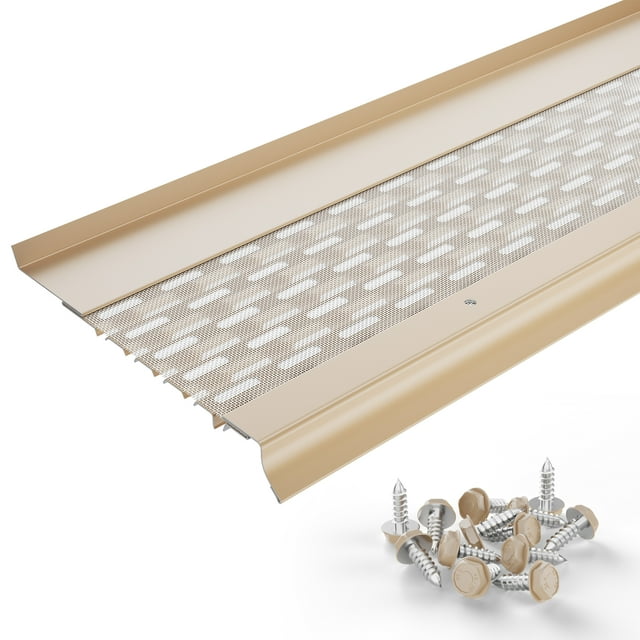Waterlock Micromesh 6 inch Gutter Guards Leaf Protection, 50 Feet Cream ...