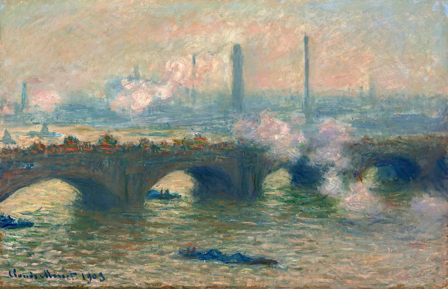 Waterloo Bridge, Gray Day by Claude Monet - 12" x 18" Art Print Wall ...