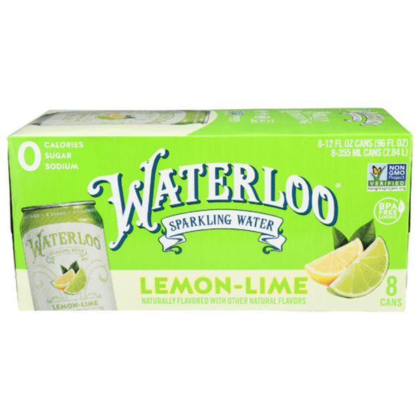 Waterloo Lemon Lime Sparkling Water 8 Pack Case 12 fl oz - Walmart.com