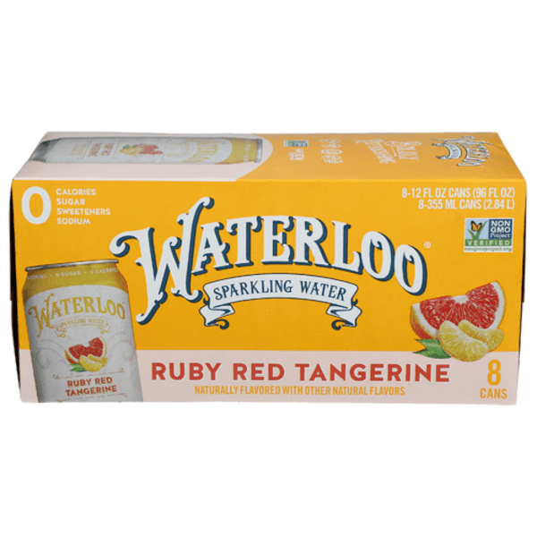 Waterloo Ruby Red Tangerine Sparkling Water 8 Pack Case 12 fl oz ...