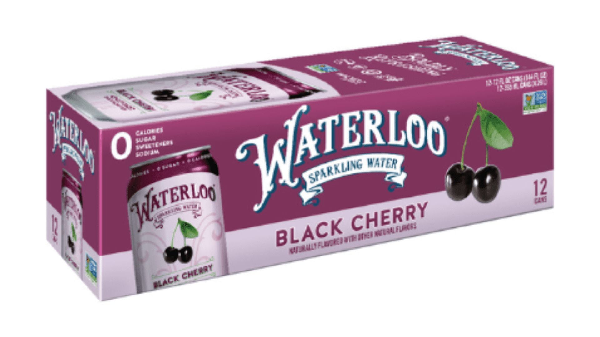 Waterloo Sparkling Water, Black Cherry, 12 fl oz Cans, 12 Pack ...