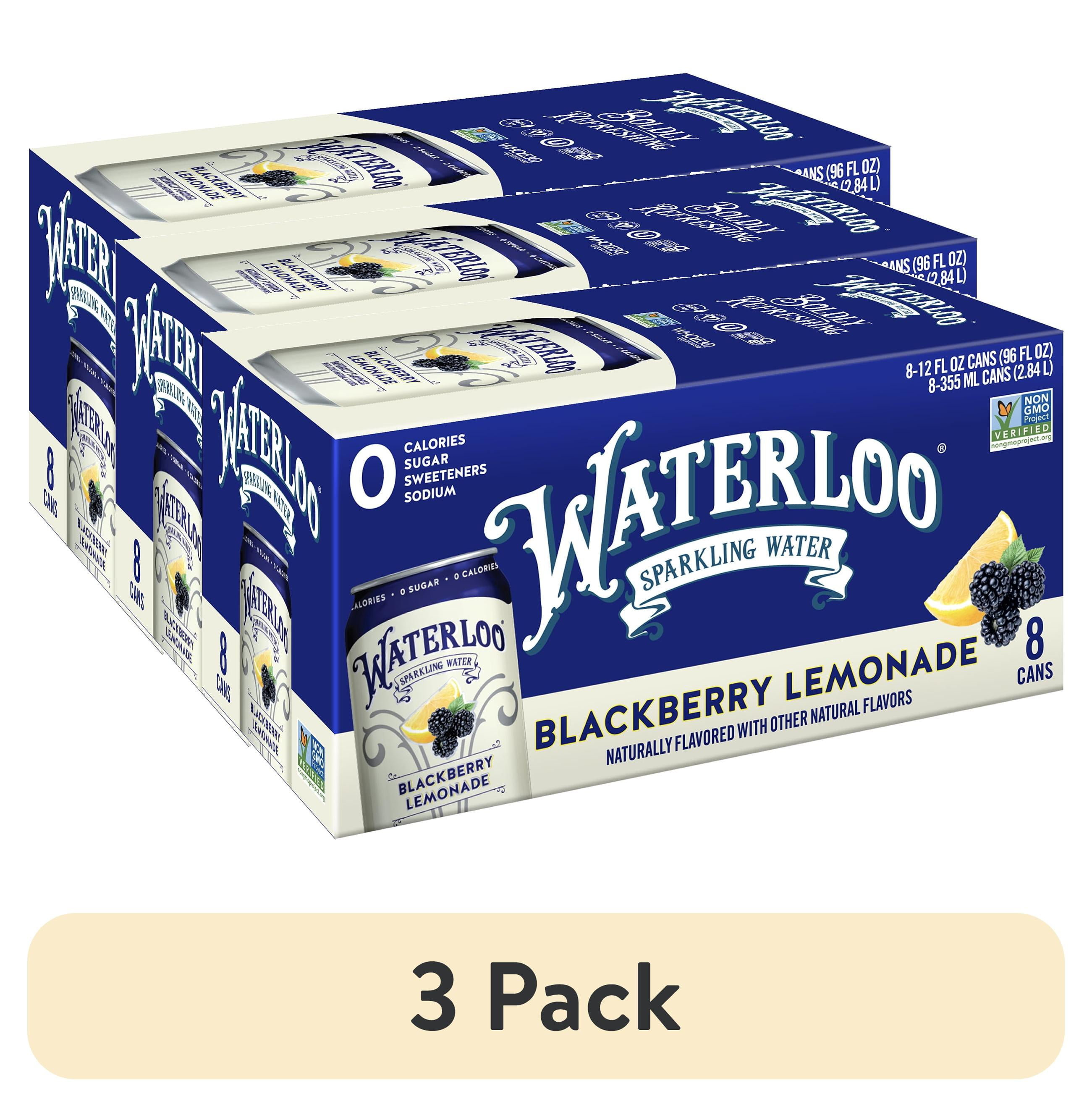 (3 pack) Waterloo Sparkling Water, Blackberry Lemonade, 12 fl oz, 8 ...