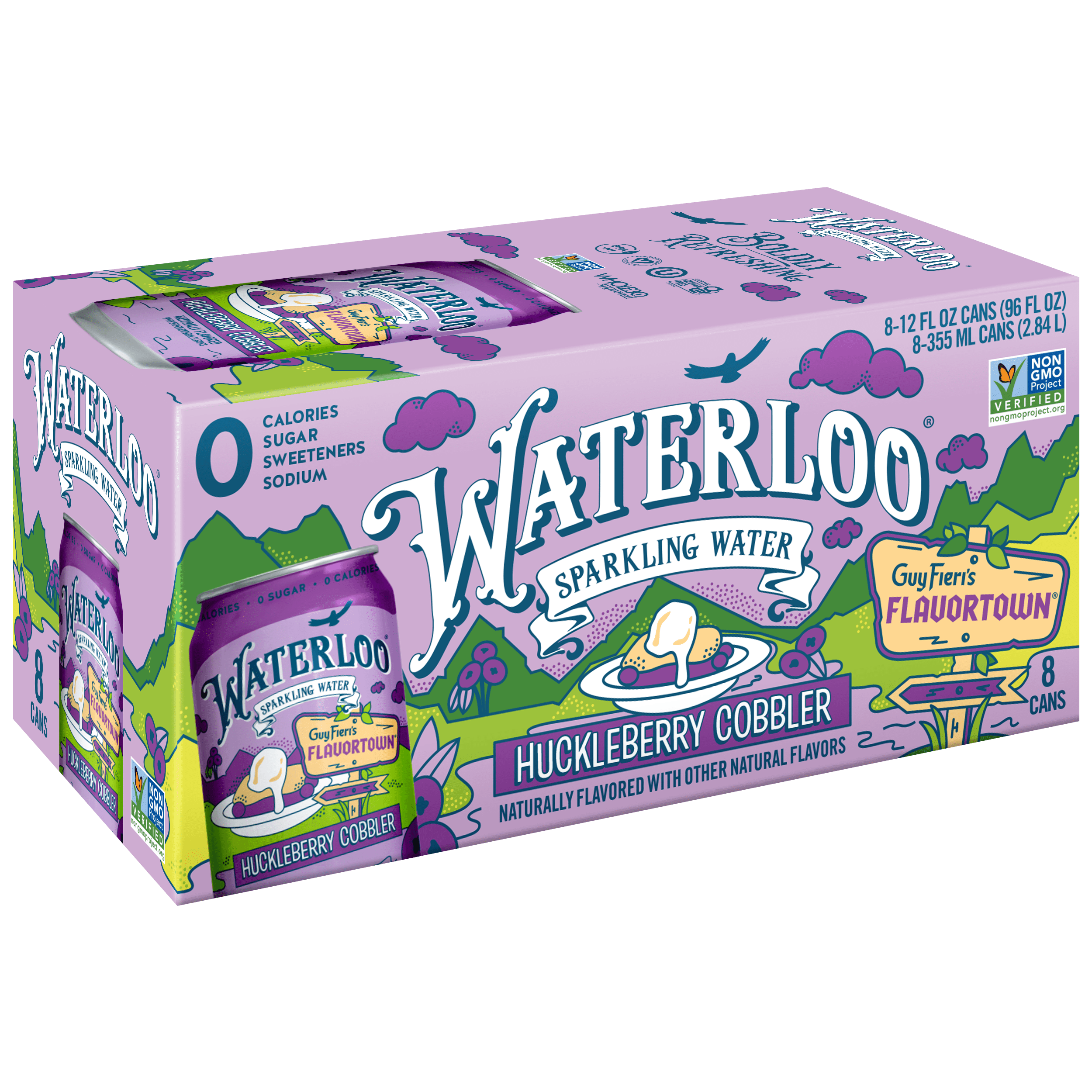 Waterloo Sparkling Water, Huckleberry Cobbler, 12 fl oz, 8 Pack Cans - Walmart.com