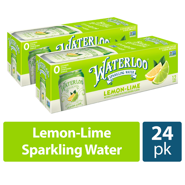 Waterloo Sparkling Water, Lemon-Lime, 12 fl oz, 24 Pack Cans - Walmart.com