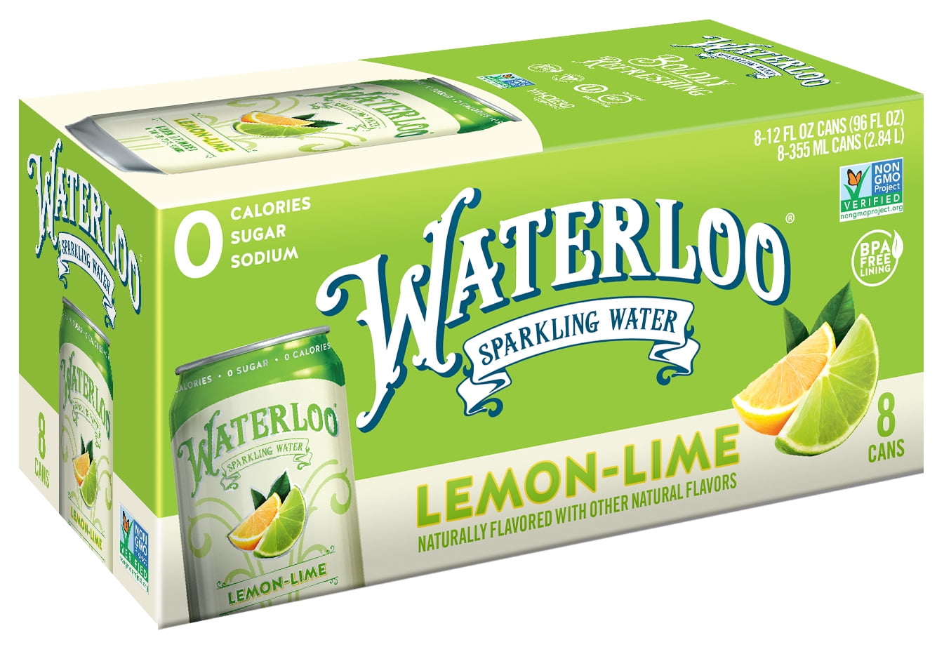 Waterloo Fizzy Lemon-Lime Flavored Sparkling Water, Sugar-Free, 12 fl oz, 8 Pack Cans - Walmart.com
