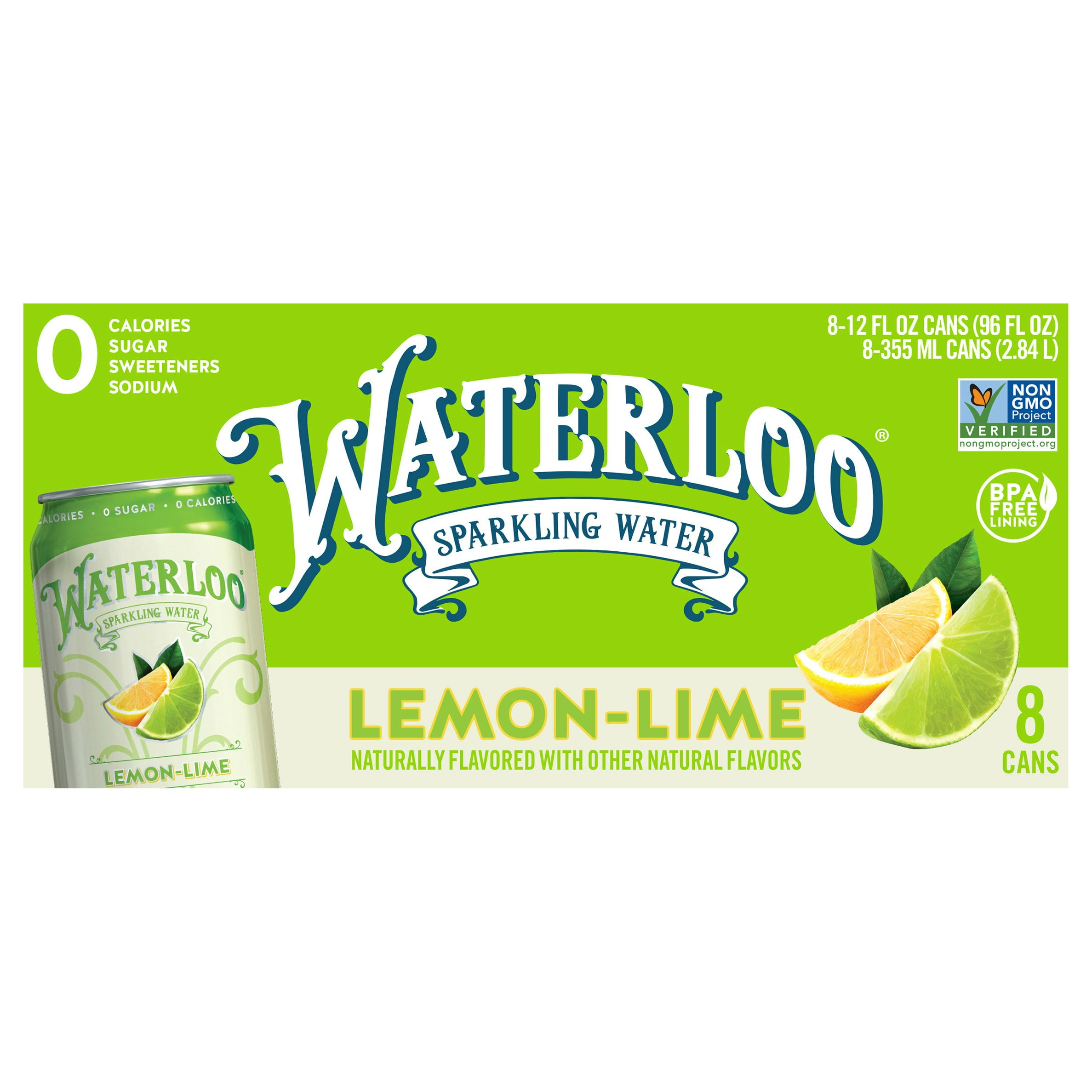 Waterloo Sparkling Water Lemon Lime 96 fl oz (Pack of 3) - Walmart.com
