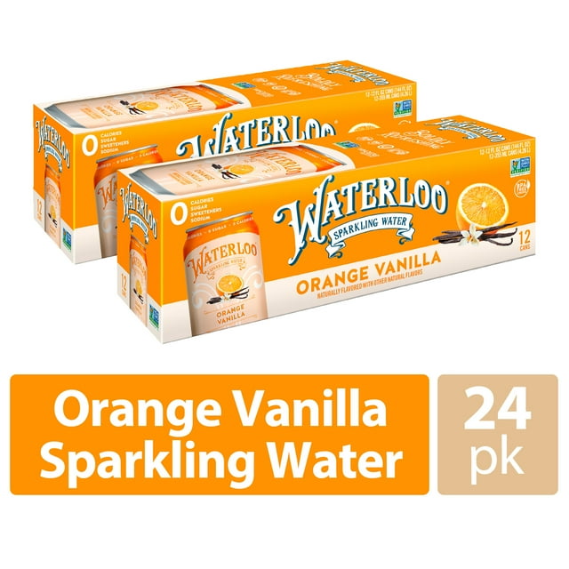 Waterloo Sparkling Water, Orange Vanilla, 12 fl oz, 24 Pack Cans - Walmart.com
