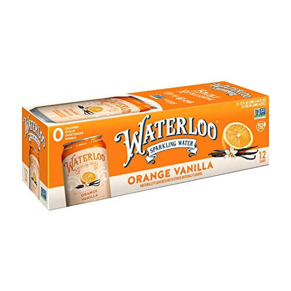 Waterloo Sparkling Water, Orange Vanilla Flavored, 12 Fl Oz Cans, Zero ...