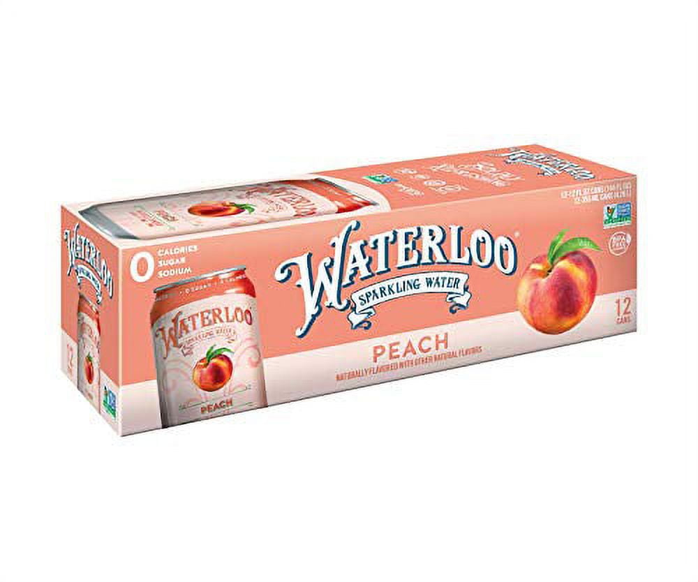 Waterloo Peach Sparkling Water, 12 Fl Oz (Pack of 12) | Zero Calories ...