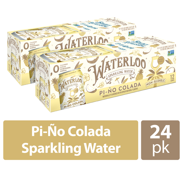 Waterloo Sparkling Water, Pina Colada, 12 fl oz, 24 Pack Cans - Walmart.com