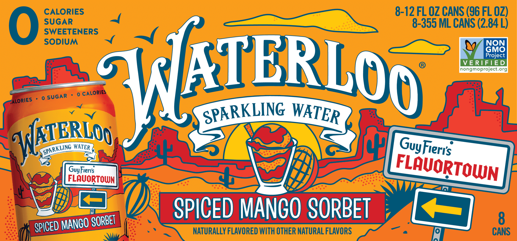Waterloo Sparkling Water, Spiced Mango Sorbet, 12 fl oz, 8 Pack Cans - Walmart.com
