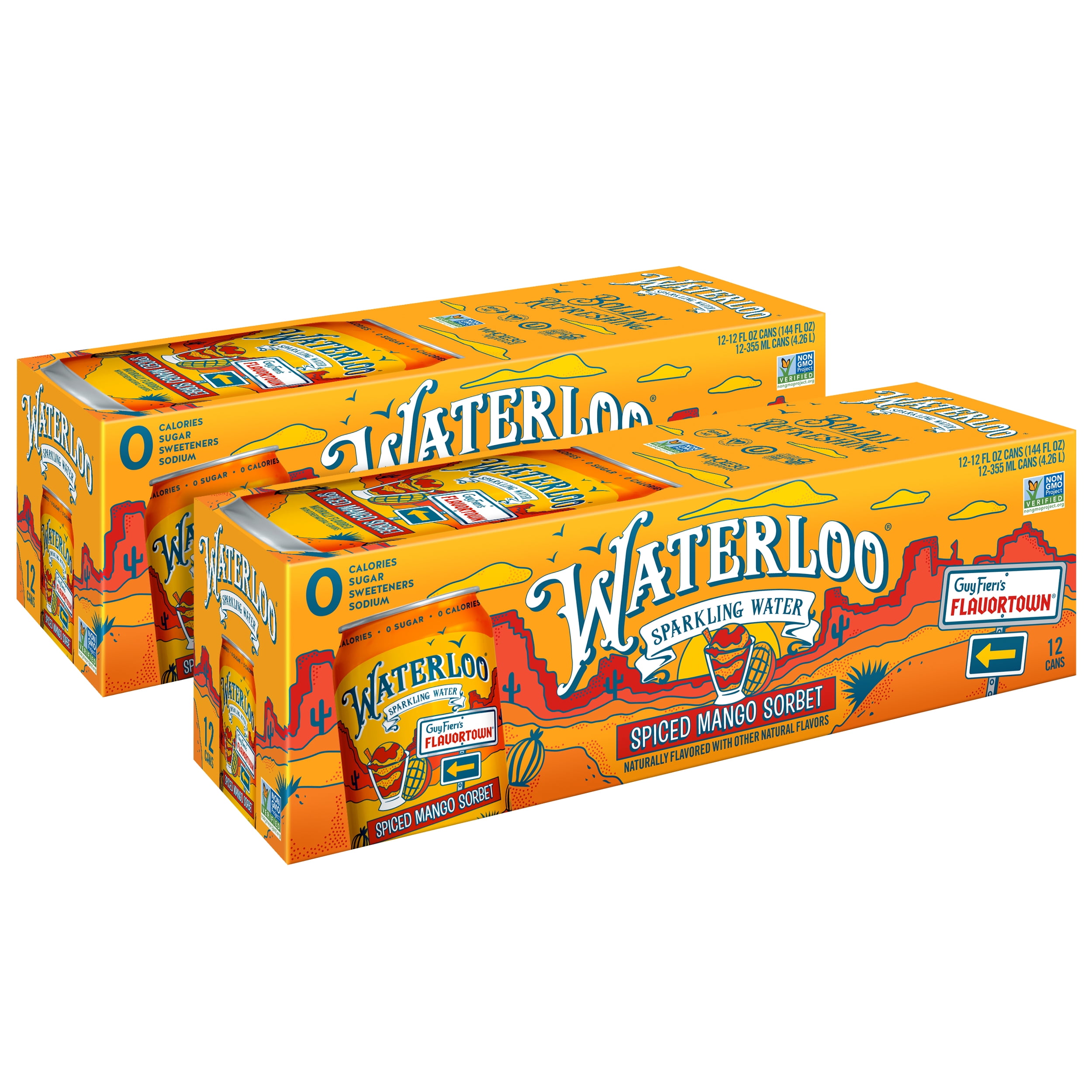 Waterloo Sparkling Water, Spiced Mango Sorbet, Guy Fieri's Flavortown ...