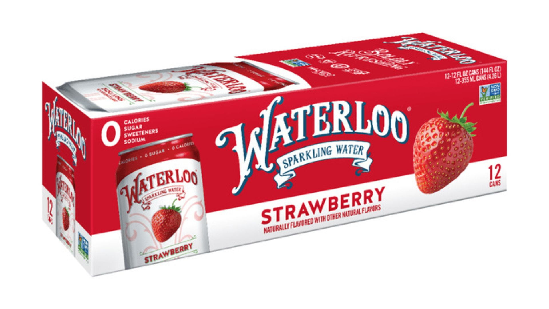 Waterloo Sparkling Water, Strawberry, 12 fl oz Cans, 12 Pack - Walmart.com