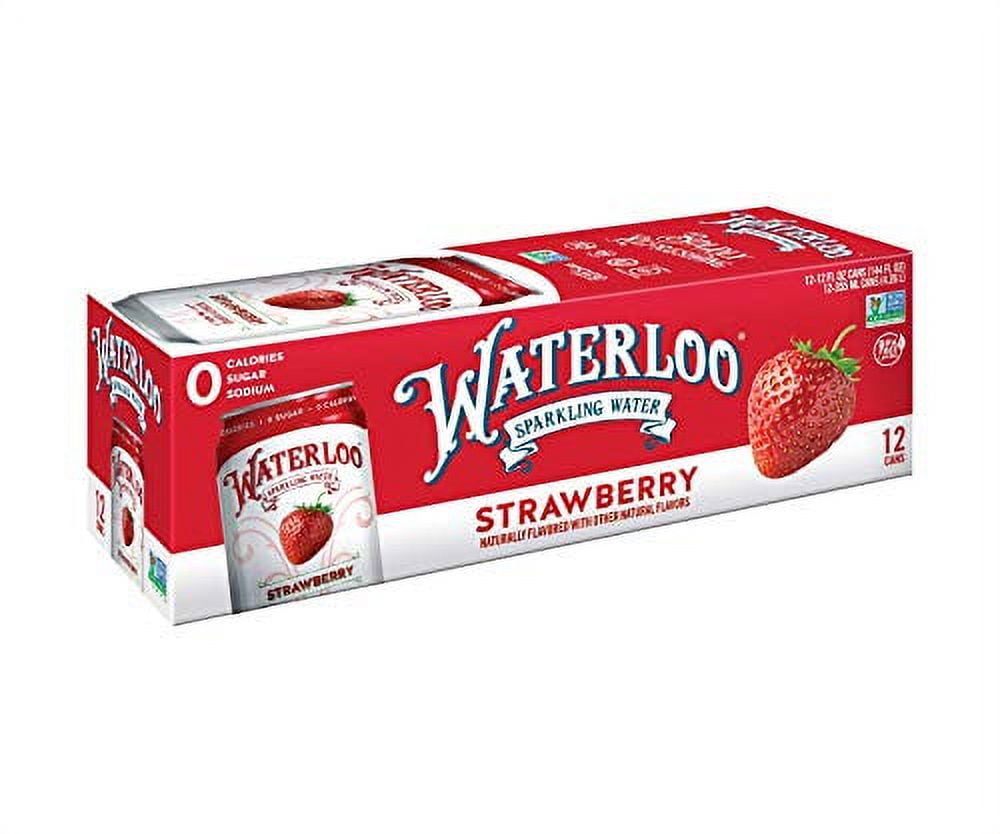 Waterloo Sparkling Water, Strawberry Flavor, 12 Fl Oz Cans, Pack of 12 ...
