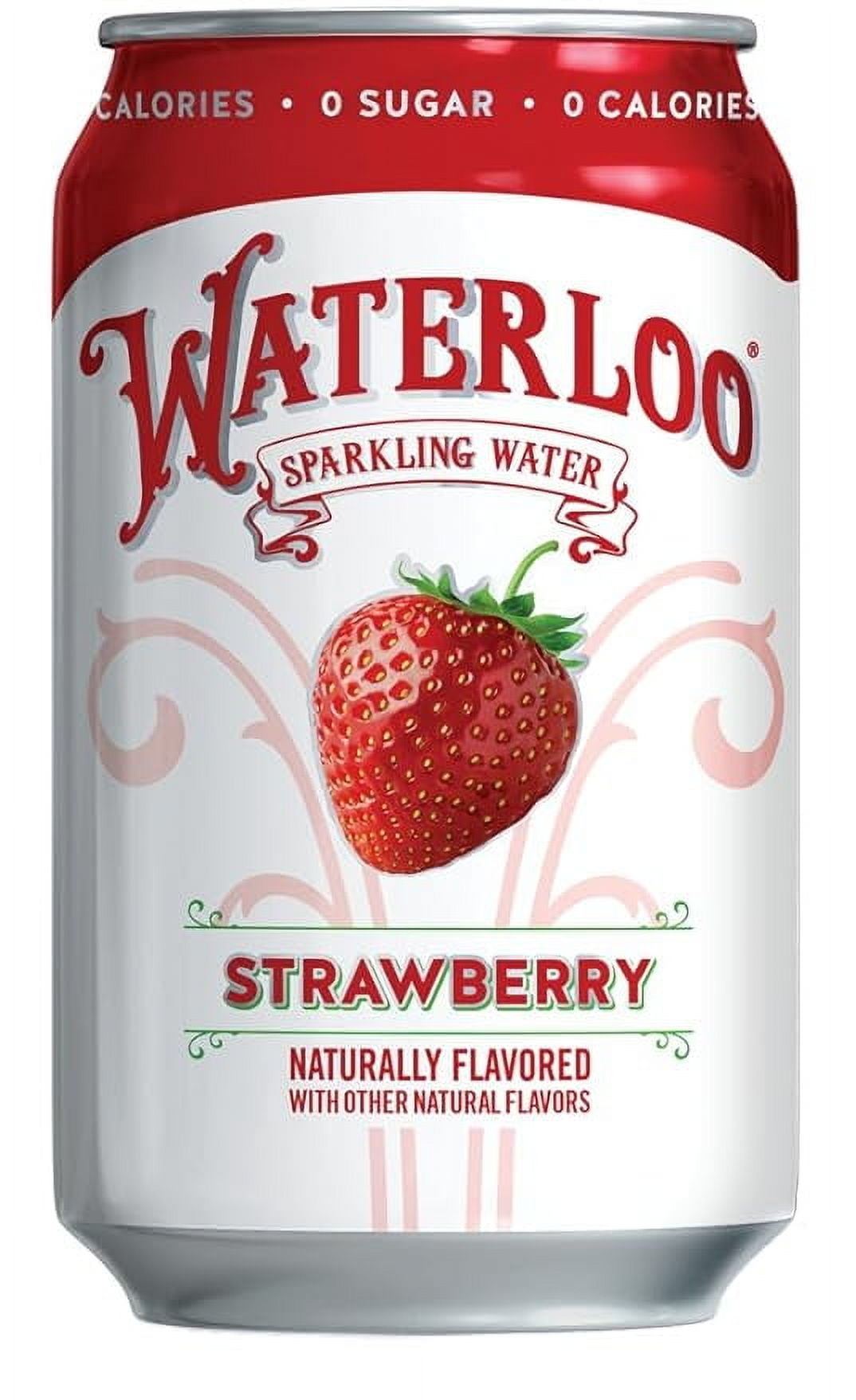 Waterloo Sparkling Water, Strawberry Naturally Flavored, 12 Fl Oz Cans, Pack of 12 | Zero ...
