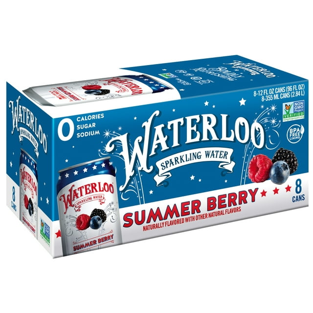 Waterloo Sugar-Free Flavored Fizzy Carbonated Drink, Summer Berry, 12 ...