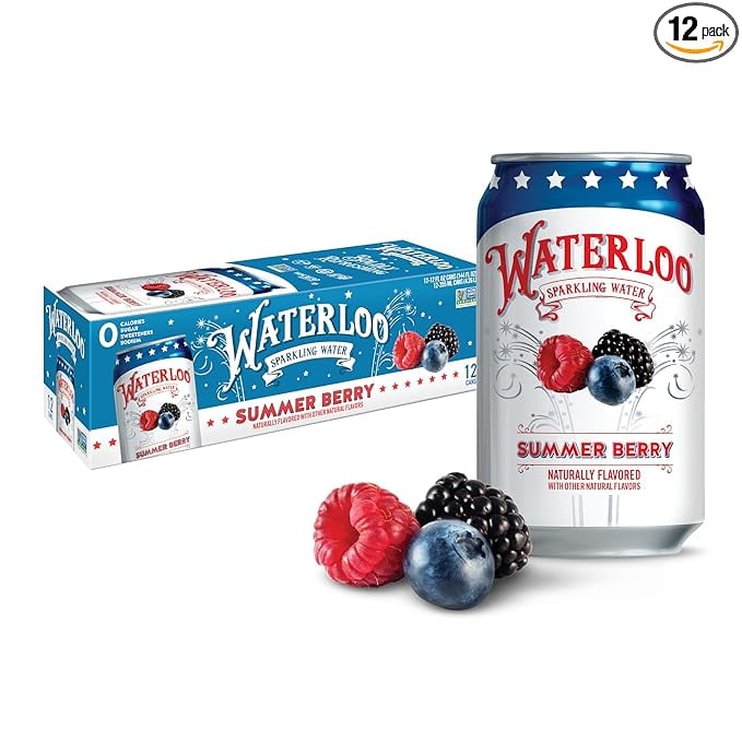 Waterloo Sparkling Water, Summer Berry Naturally Flavored, 12 Fl Oz ...