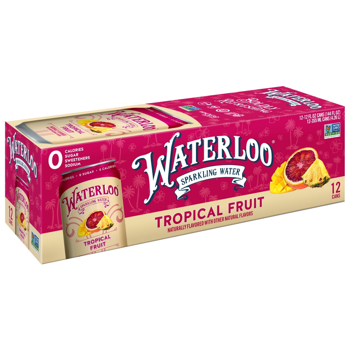 Waterloo Sparkling Water, Tropical Fruit, 12 fl oz, 12 Pack Cans ...