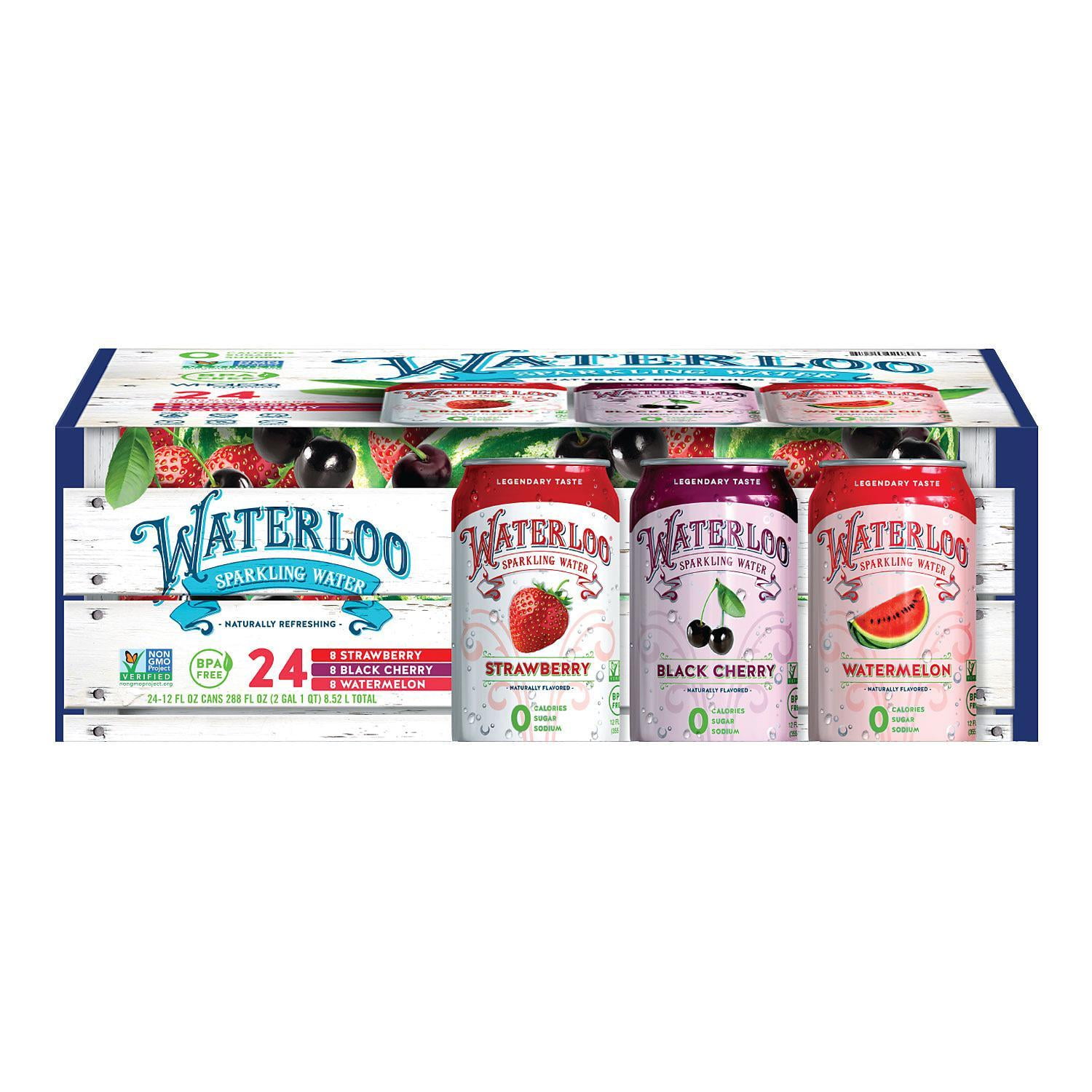 Waterloo Sparkling Water Variety Pack (12oz / 24pk) - Walmart.com
