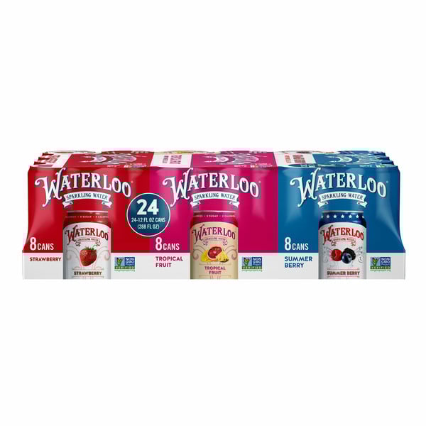 Waterloo Sparkling Water Variety Pack Cans, 12 fl oz, 24-count - Walmart.com