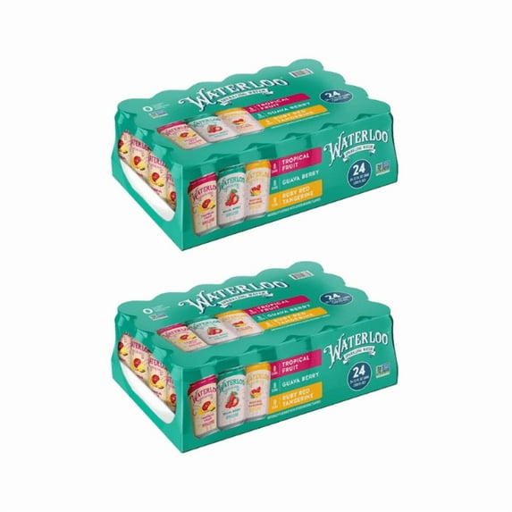 Waterloo Sparkling Water Variety Pack, Tropical Fruit, Guava Berry ...