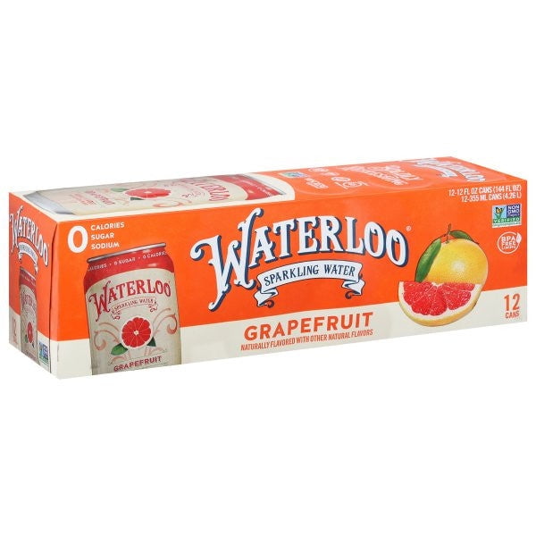 Waterloo Sparkling Water: Water Sprklg Grpfrt 12pk, 144 Fo - Walmart.com