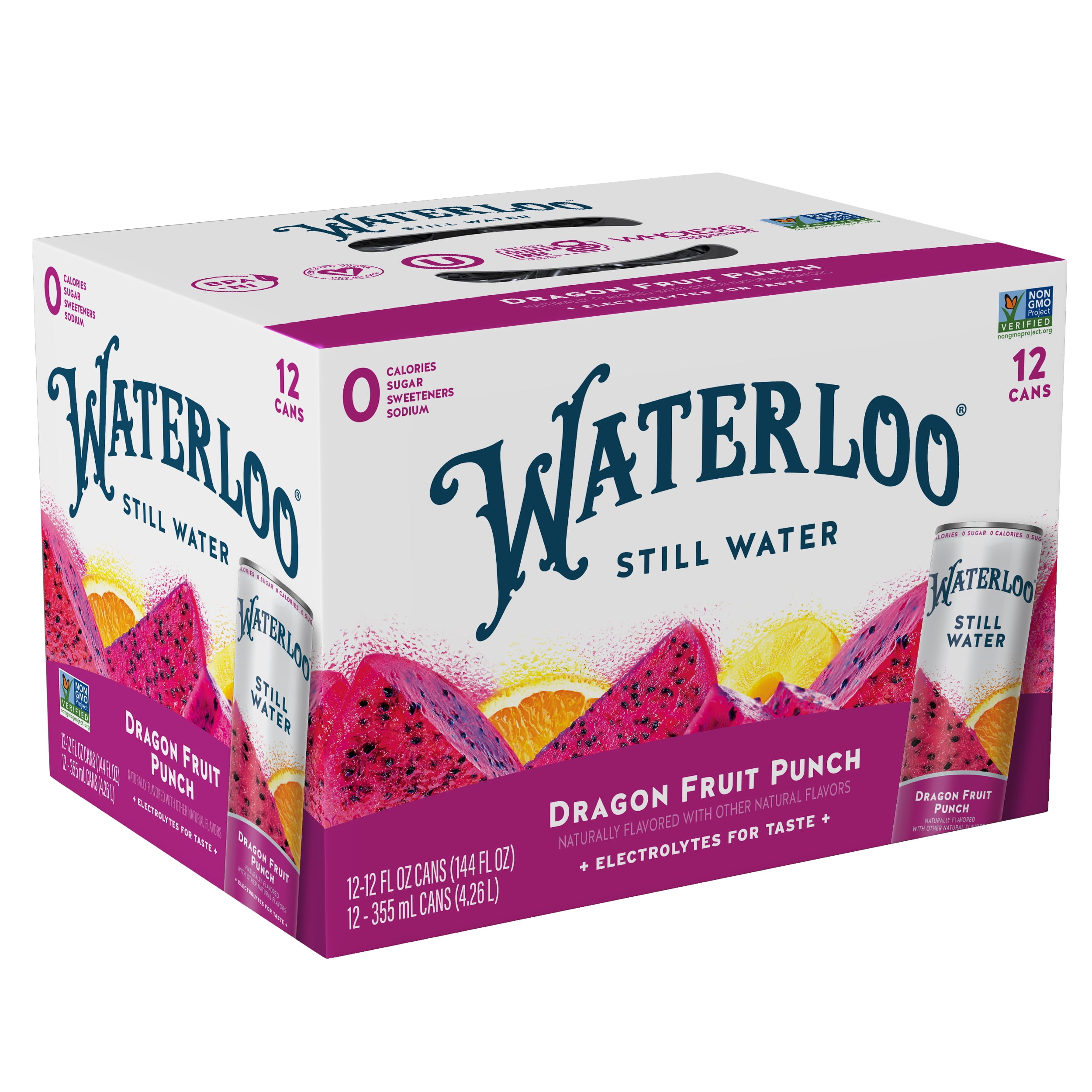 Waterloo Still Water, Dragonfruit Punch, 12 fl oz, 12 pack cans ...