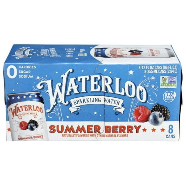 Waterloo Summer Berry Sparkling Water 8 Pack Case 12 fl oz Package May Vary - Walmart.com