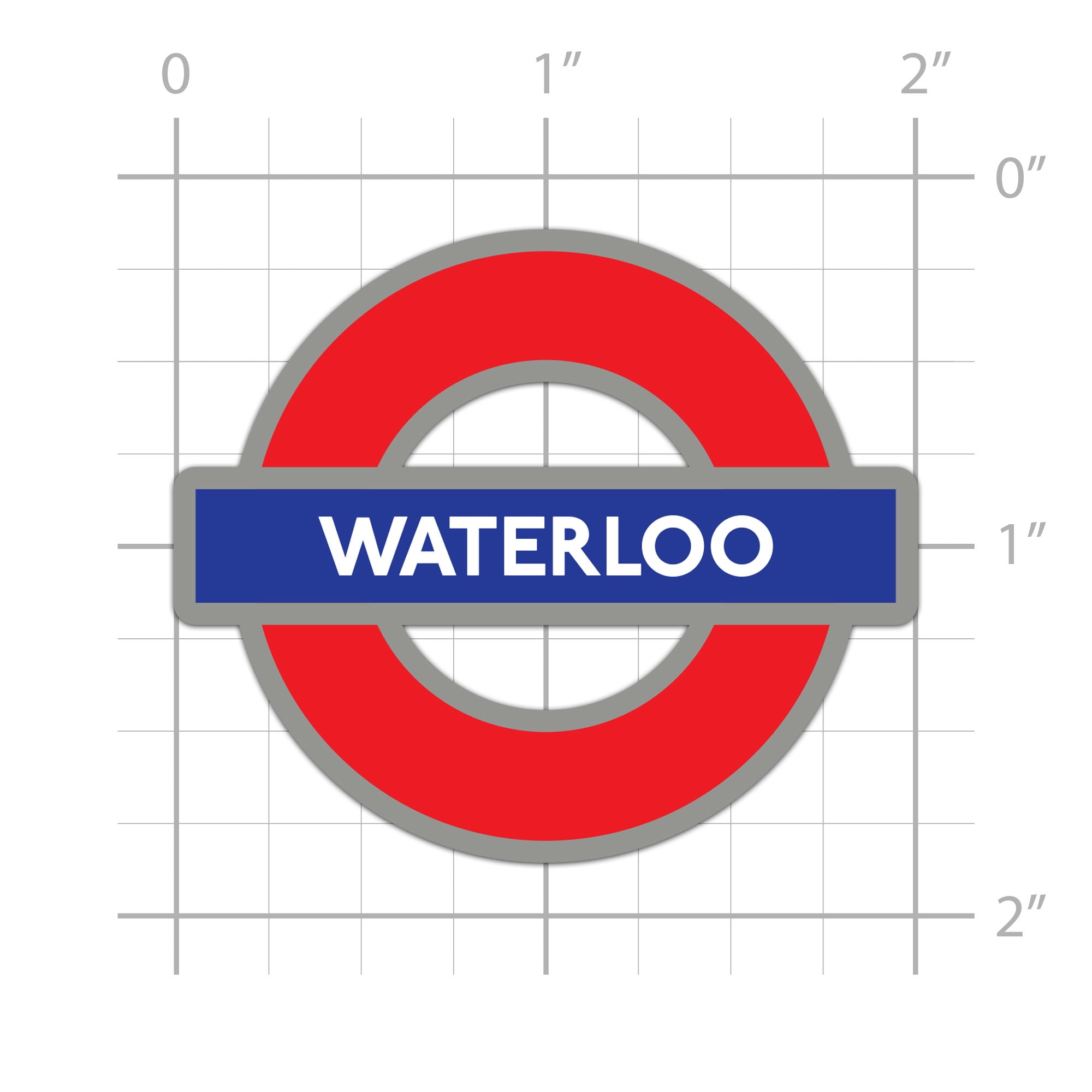 Waterloo Tube Sign Roundel Sticker for water bottle phone tumbler hard ...