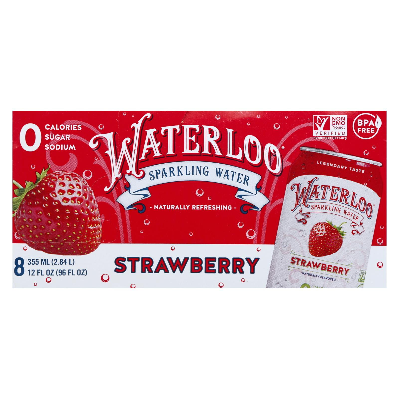 Waterloo - Water Spk Strawberry - Case of 3 - 8/12 OZ - Walmart.com