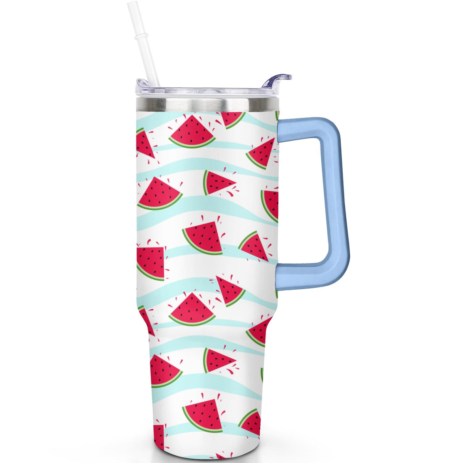 Watermelon 40 oz Tumbler, Handle & Straw 40oz Watermelon Theme Tumbler ...