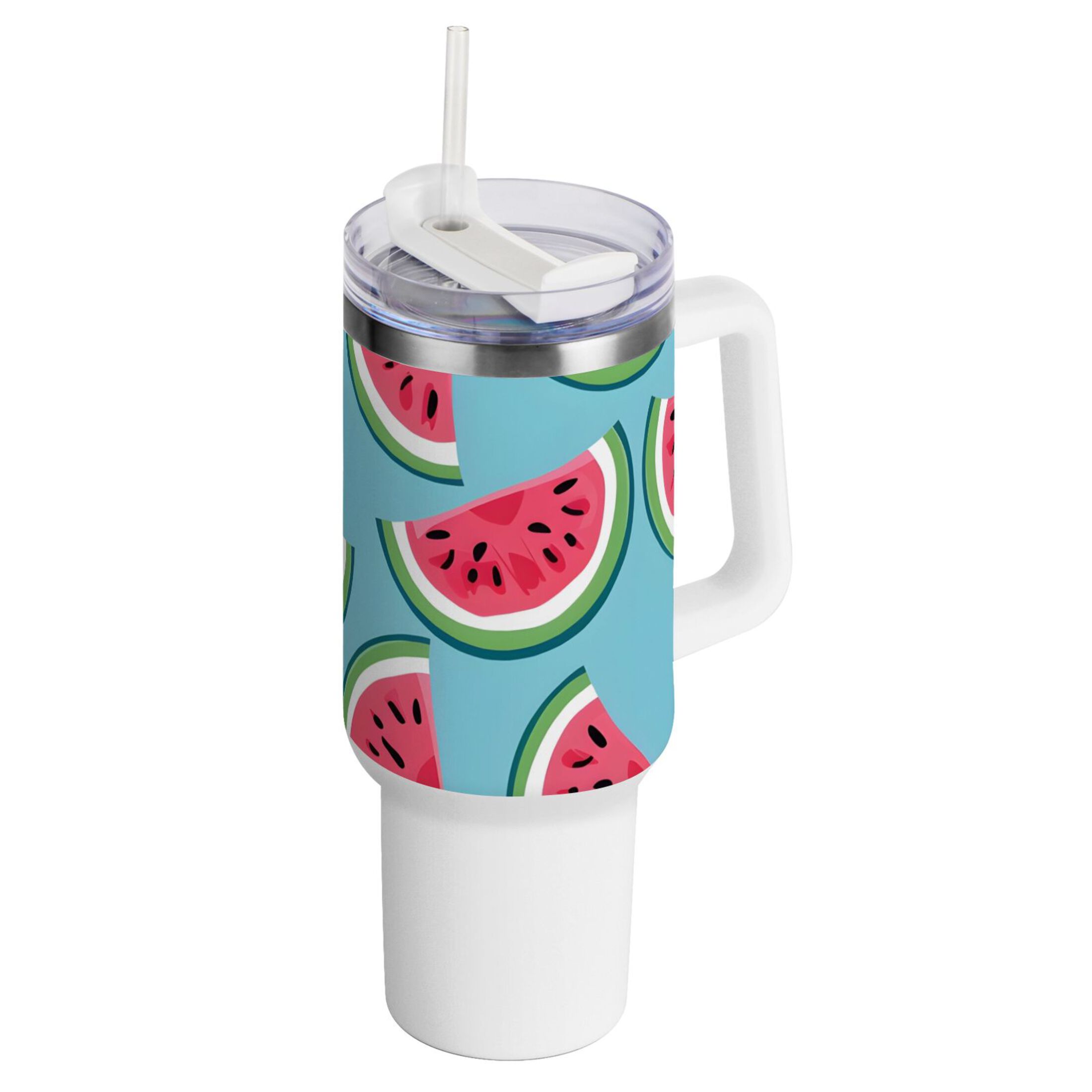 Watermelon 40 oz Tumbler with Handle Insulated Travel Mug Lid Straw ...