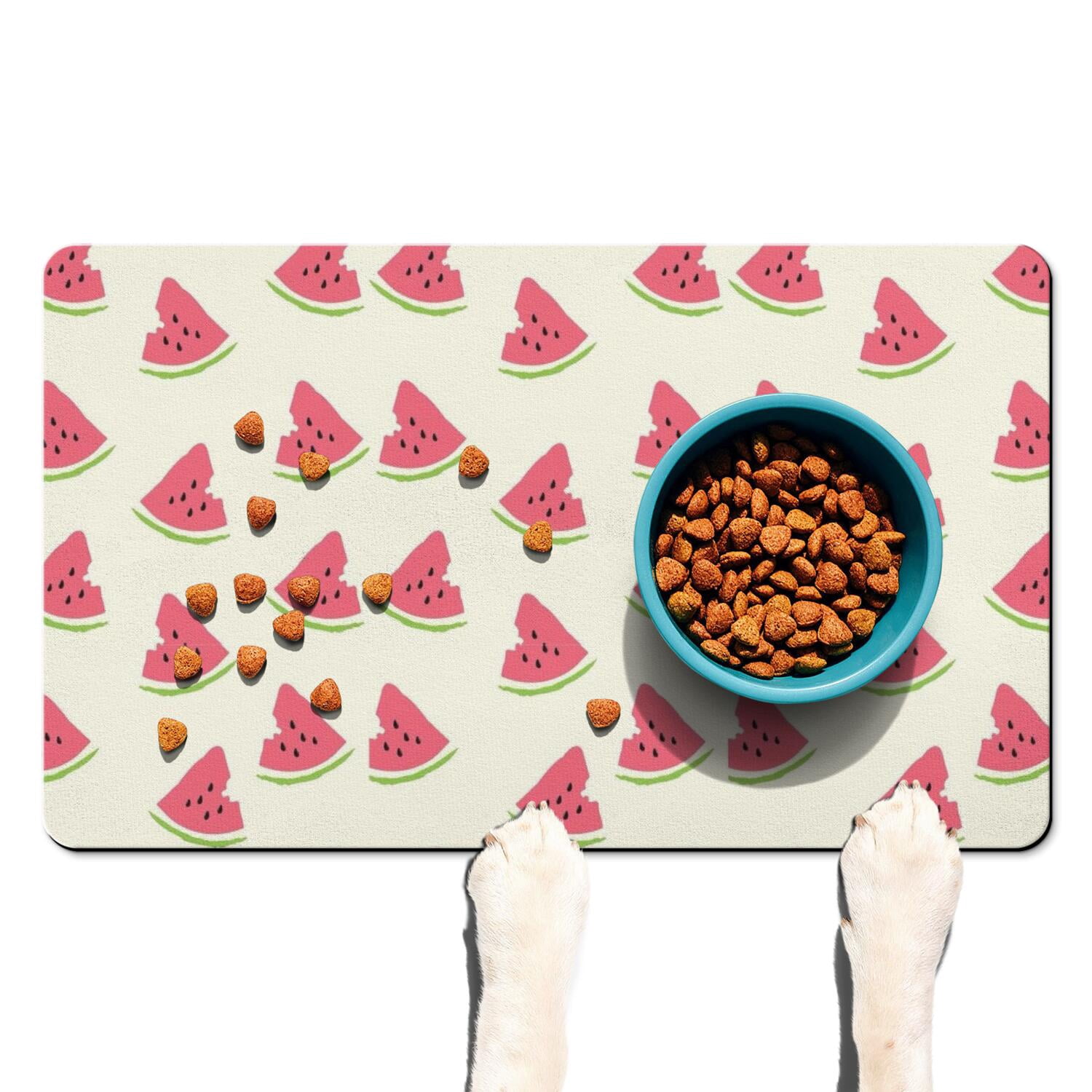 Watermelon Aesthetic Cat Bowl Mat - Non-Slip, Anti-Mess Pet Food Pad ...
